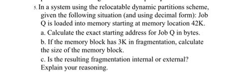 Solved S In A System Using The Relocatable Dynamic