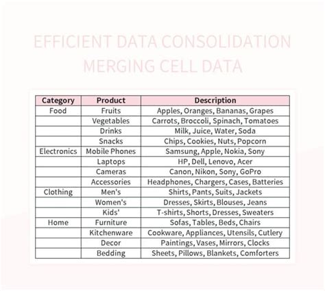 Free Merge Cell Data Templates For Google Sheets And Microsoft Excel Slidesdocs