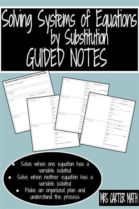 solving systems by substitution guided notes