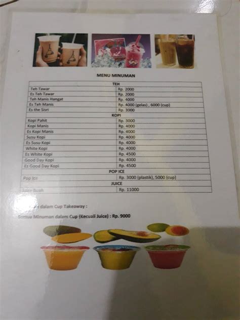 Menu At Kedai Taman Wifi Cafe Sukahati