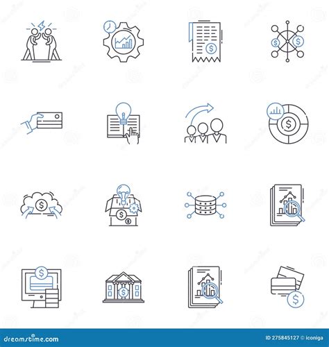 Customer Service Line Icons Collection Satisfaction Communication Support Assistance