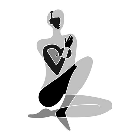 Black And White Illustration Of Woman Body Nude Silhouette 5171944