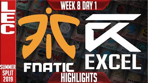 FNC Vs XL Highlights LEC Summer 2019 Week 8 Day 1 Fnatic Vs Excel