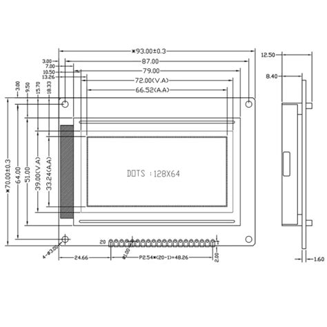 Pin DOT Matrix Bit Parallel Yellow Green Graphic LCD Module LCD And