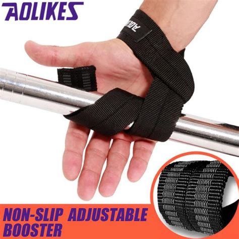 Aolikes 2pcs/pack Weight Lifting Bar Grips Straps Wrist Support Gym ...