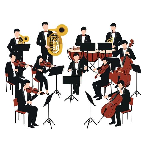 Orkest Clipart A Diverse Group Of Musicians Engages In A Spirited