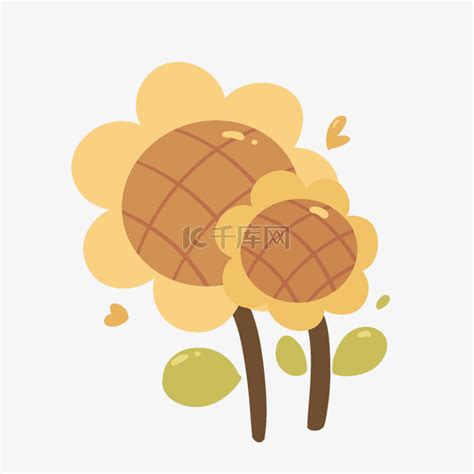 卡通简笔之向日葵素材图片免费下载 千库网