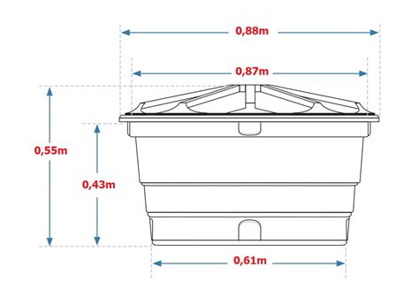 Caixa Tanque De Água 150l Polietileno Com Tampa Fortlev Grafer Com