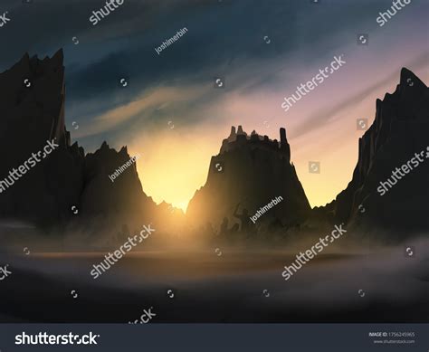 Depiction Fortress Bashan Old Testament Bible Stock Illustration
