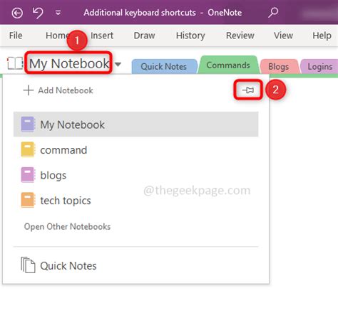 How To Rearrange OneNote Sections And Page Panels