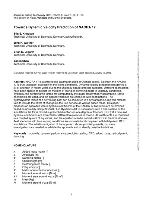 pdf towards dynamic velocity prediction of nacra 17