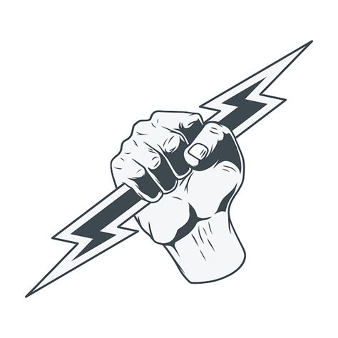 Premium Vector Isolated Illustration Of Hand With Lightning
