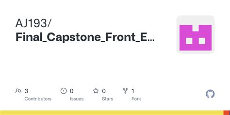 Github Aj193finalcapstonefrontend