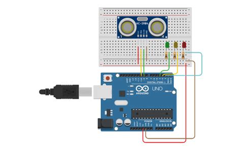 Circuit Design Interfacing An Ultrasonic Sensor With Arduino Tinkercad