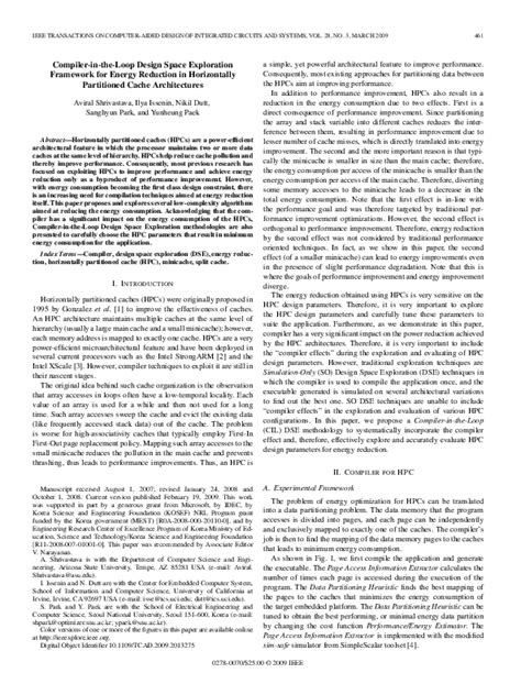 Pdf Compiler In The Loop Design Space Exploration Framework For