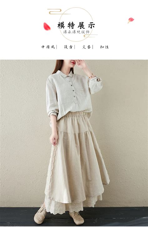 Женская винтажная длинная юбка из хлопка и льна Aliexpress