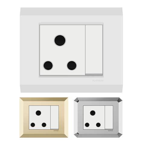 16a 3 Pin Round Switched Socket Outlet Platinum Electrical Wiring Dev