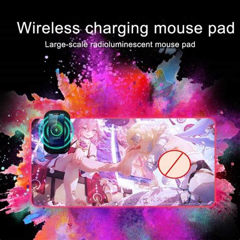 Rgb Led Mouse Pad Hentai Xxl Gaming Accessories Mouse Mats Genshin Girl