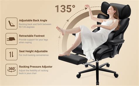Office Chair With Foot Rest And Waist Lumber Support