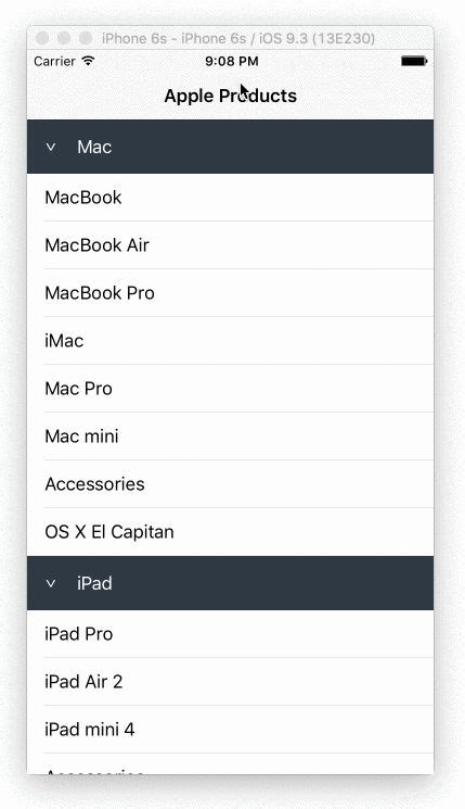 github jeantimex ios swift collapsible table section iphone a