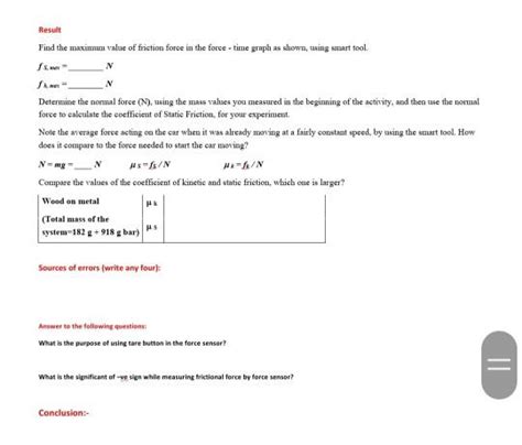 Solved Experiment 3 Friction Experiment Part A Objectives Chegg Com