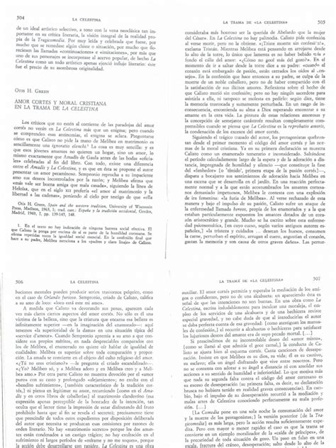 Med 39 Amor Cortés Y Moral Cristiana En La Trama De La Celestina H Green Pdf Brujería Amor