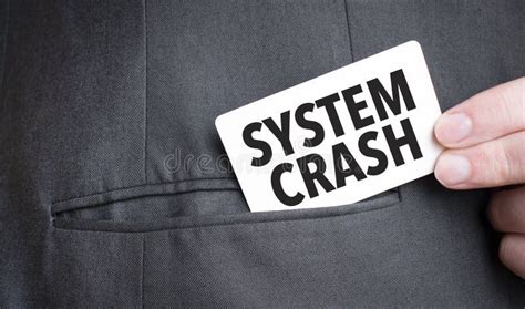 Card With System Crash Text In Pocket Of Businessman Suit Investment