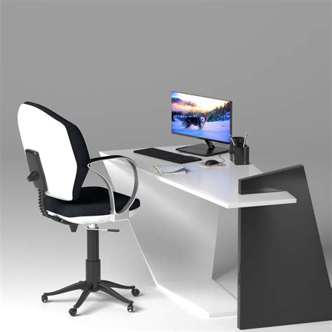 Modern Office Workplace Keyboard 3d Model Turbosquid 1530502