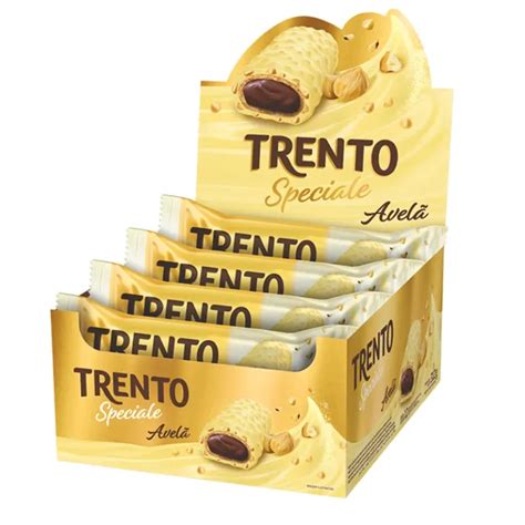 C 16 Wafer Trento Branco Dark Peccin 32g Caixa Peccin Lupel