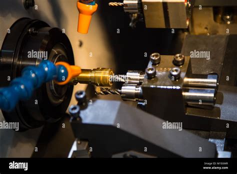 Boring On CNC Lathing Machine Stock Photo Alamy