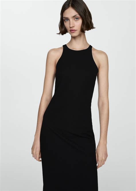 Midi Dress With Slit Woman Mango Usa