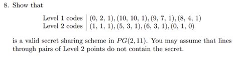 8 Show That Begin{tabular}{l L} Level 1 Codes And