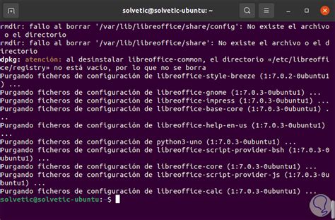 desinstalar libreoffice ubuntu terminal solvetic