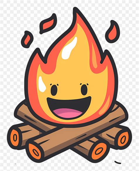 Campfire Cute Smiling Campfire Cartoon Design Png 2500x3072px Campfire Animated Campfire