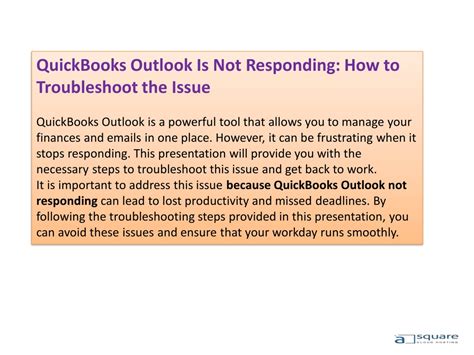 PPT How To Fix QuickBooks Outlook Not Responding Errors PowerPoint Presentation ID