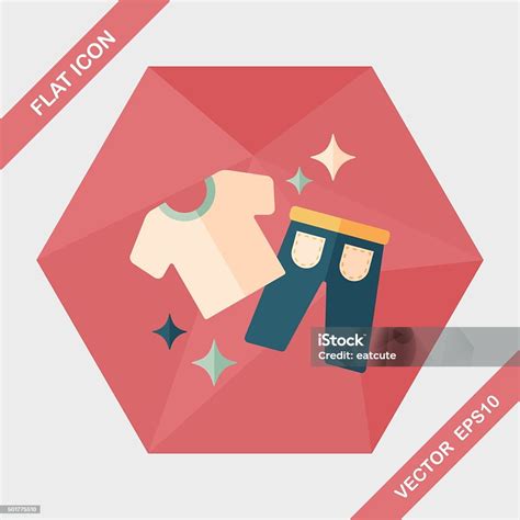 쇼핑 옷 플랫 아이콘 긴 그림자 Eps10 T 셔츠에 대한 스톡 벡터 아트 및 기타 이미지 T 셔츠 기업 재무와 산업 벡터 Istock