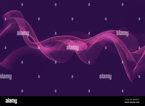 Pink Wavy Lines On Purple Background Vector Illustration Stock Vector