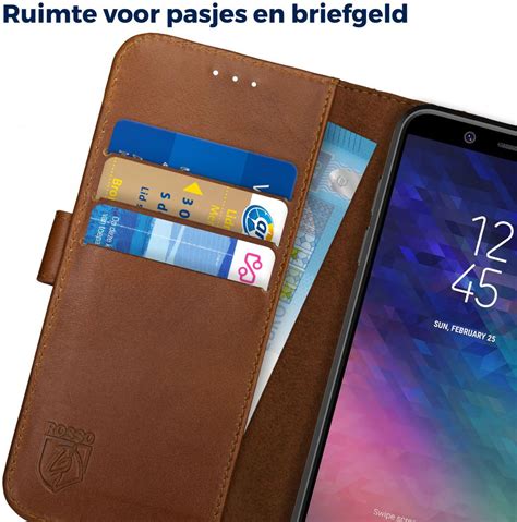 Rosso Deluxe Samsung Galaxy A Hoesje Echt Leer Book Case Bruin Gsmpunt