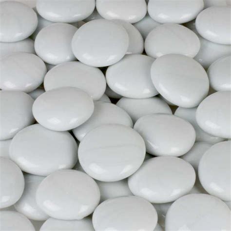 Large Glass Gems Electric White Non Iridized 1 Lb 30 33mm