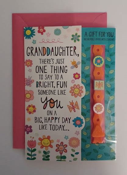 Hallmark Granddaughter Birthday Greeting Card With Wearable Band With