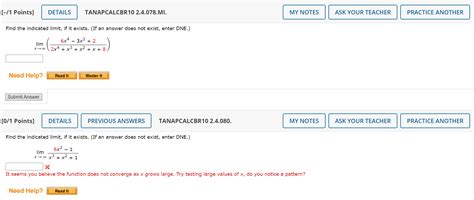 Solved Find The Indicated Limit If It Exists If An Answer