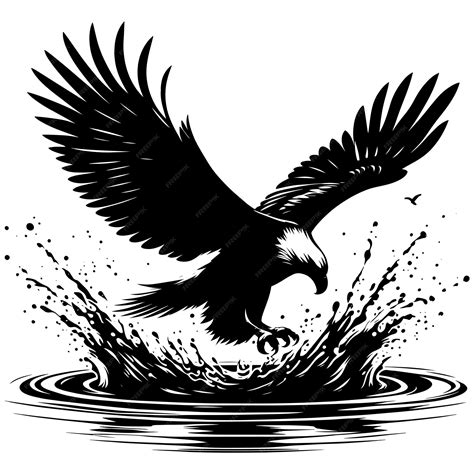 Premium Vector Flying Eagle Bird Silhouette Isolated On White