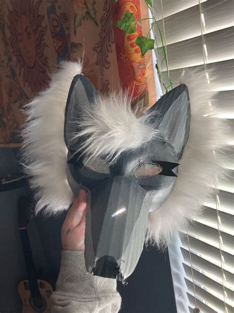 Grey Wolf Therian Mask Read Dsc Etsy
