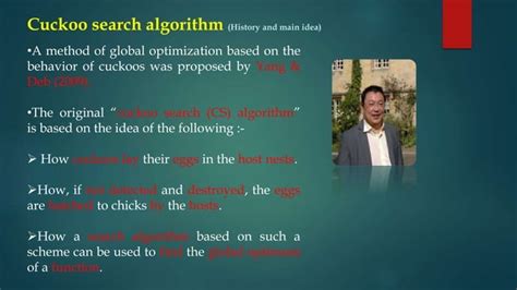 Cuckoo Search Algorithm Csa Swarm Intelligence Pptx