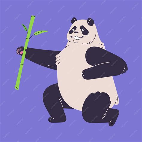 Premium Vector Cute Panda Do Kung Fu Fluffy Asian Bear Try Yoga