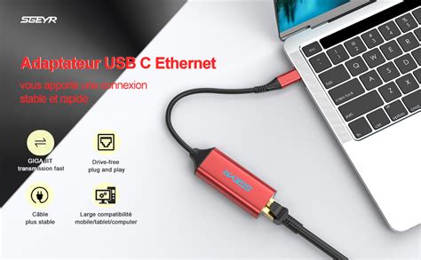 Sgeyr Usb C Ethernet Ethernet Usb C Adaptateur Usb C Ethernet