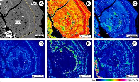 Epma Elements Maps Zn Fe Sn Ag Cu Of Sphalerite Download