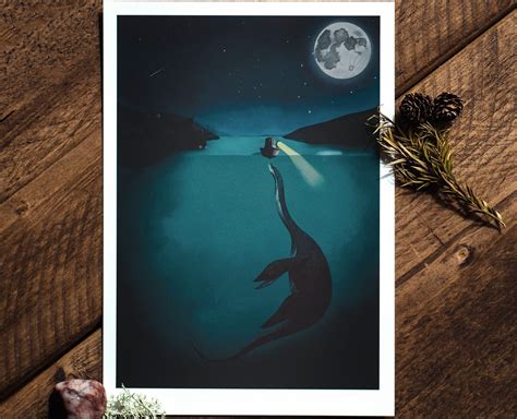 Nessie Fine Art Print The Loch Ness Monster Folk Tale A4 A3 A2
