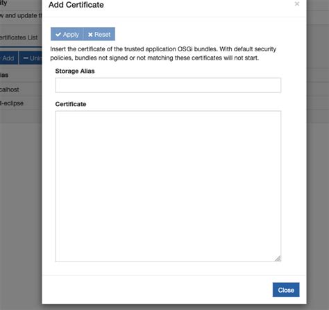 Wrong Buttons When Adding Certificates · Issue 3147 · Eclipse Kura