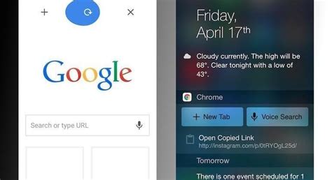Chrome For Ios Updated With Notification Center Widget New App